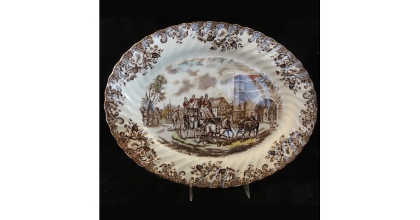 COACHING SCENES BROWN by Johnson Brothers Platter 12"