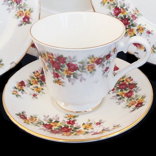 COTTAGE ROSES by Marlborough Tea Cup & Saucer