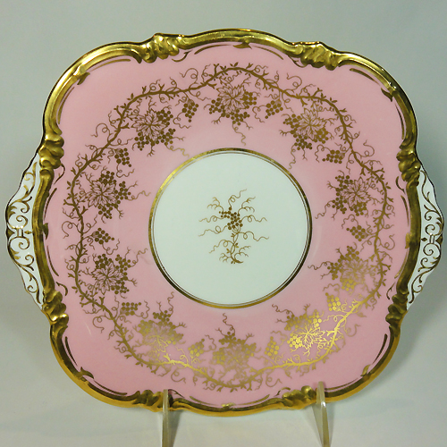 Royal Cauldon Kings Plate Pink Cake Plate 10"X9"