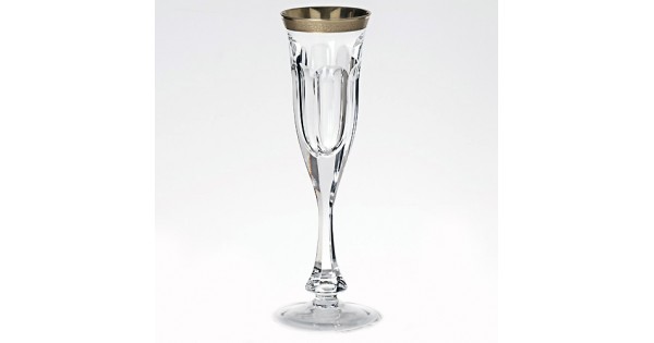 Moser Lady Hamilton Gold Champagne Flute Tall 7.75" tall